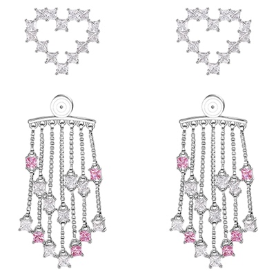 abyb可拆卸爱心高级感流苏耳饰