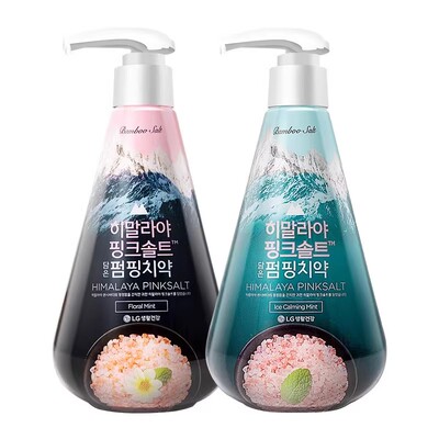 lg竹盐按压式牙膏瓶装大容量