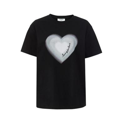 v区绫致Vero ModaT恤25夏圆领字母渐变爱心印花宽松T恤休闲时尚