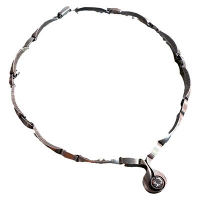 丹麦KL白水银芬兰瑞典银项链古董