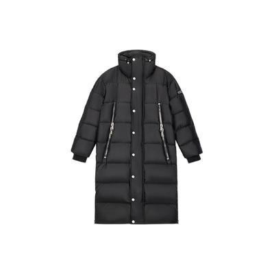 MK长款拉链绗缝羽绒服外套