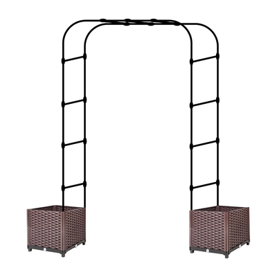 拱形爬藤架户外花园阳台月季蔷薇花架葡萄架铁艺支架花门庭院装饰