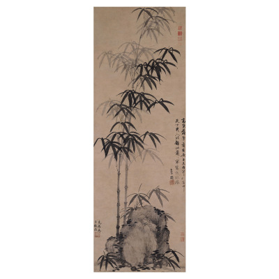 高克恭墨竹坡石图真迹挂画