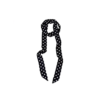 黑色波点腰带丝巾两用配牛仔裤子装饰配饰长条系带丝带裤腰点睛