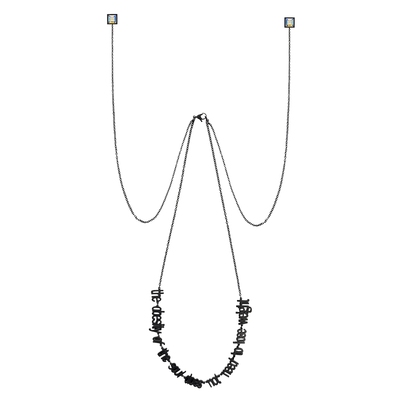 字母装饰项链blackhead水钻