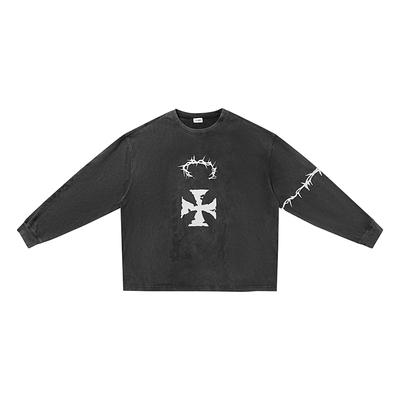 boxy版型春季几何图案重磅水洗