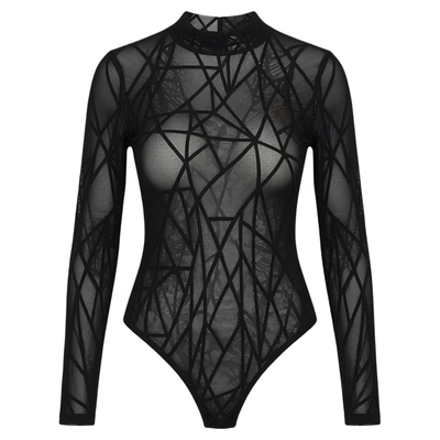 High Neck Long Sleeve Slim Bodysuit纯色高领长袖修身连体衣女