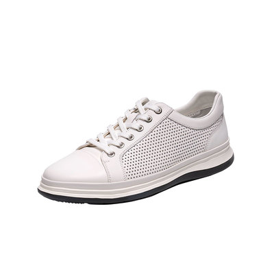 马内尔厚底休闲皮鞋镂空透气