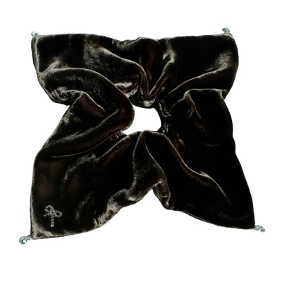 法式优雅高级感真丝丝绒方巾发圈