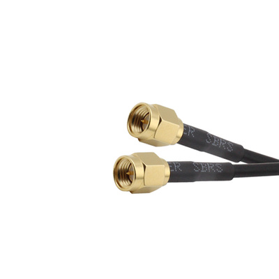 SMA公母连接线蓝黑色RG316D