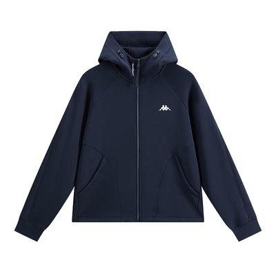 Kappa卡帕女装2025冬季新款舒适百搭时尚连帽针织外套K0F82MK45