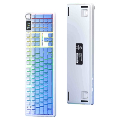 狼蛛F108Pro机械键盘无线客制化三模蓝牙电竞游戏用侧刻办公静音