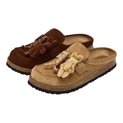 73hours女鞋兔子窝秋季新款厚底勃肯鞋女半拖外穿拖鞋AAJ06CH5