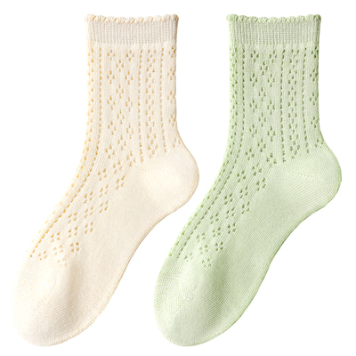 【镂空夏季薄款】透气网眼中筒袜