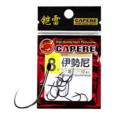 铠雷日本进口黑色有倒刺鱼钩