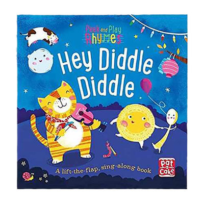 儿歌童谣系列绘本 英文原版 Peek and Play Rhymes:Hey Diffle Diddle 翻翻书 纸板书 纯全英文版正版原著进口原版英语书籍