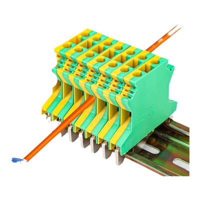 UK黄绿导轨端子排汇君