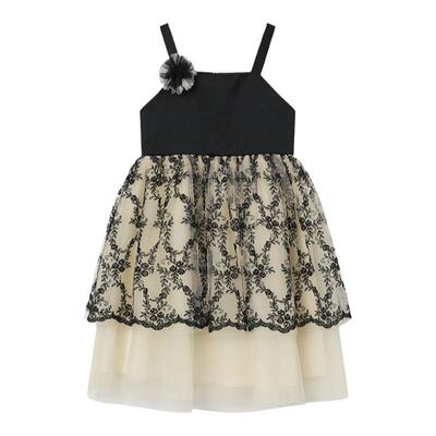 RBIGX/瑞比克吊带绣花网纱连衣裙