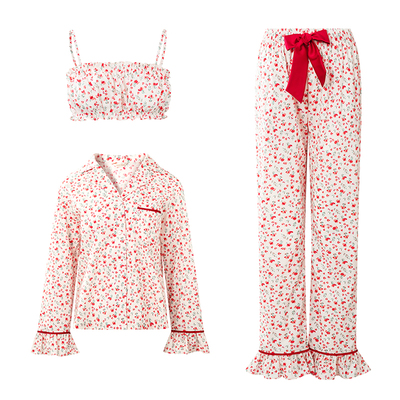 夏季丝质薄款蕾丝法式刺绣睡袍