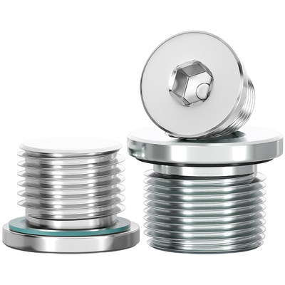 SAE系列镀锌/304/316不锈钢美制内六角带0圈密封法兰堵头40N5/16