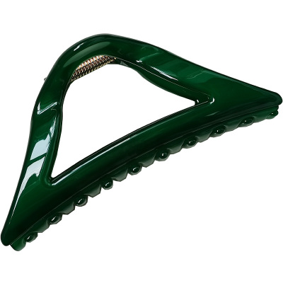 醋酸法式慵懒三角形深绿色发抓