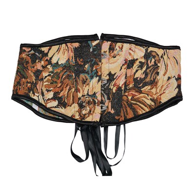 短款莫奈油画提花收腰鱼骨腰封