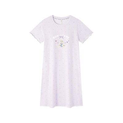 BE带胸垫兰精莫代尔波点睡裙