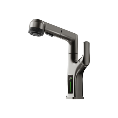 陶谷 浴室抽拉式洗脸面盆水龙头气泡上涌出水智能数显冷热 30021