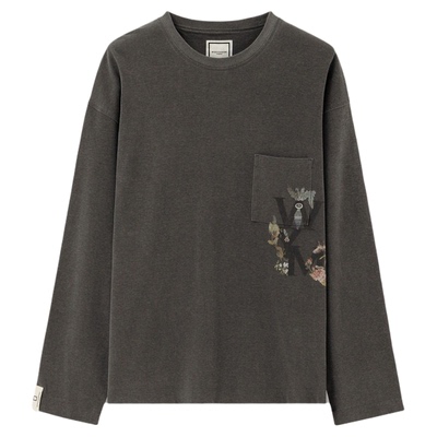 【明星同款】新品WOOYOUNGMI25秋冬男士潮流时尚LOGO款长袖T恤