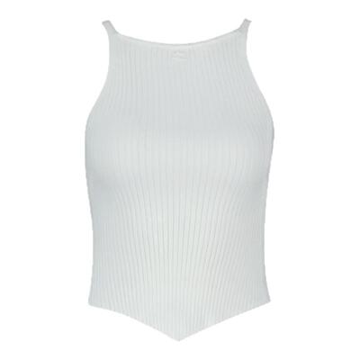 活希源 Courreges Pointy T 恤 - 弹力纤维 - 白色