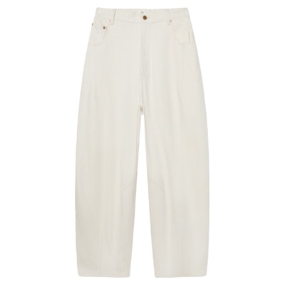 IMMI女士休闲复古牛仔起绒阔腿裤