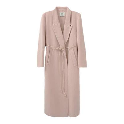 【商场同款】HPLY荷比俪冬季新款经典翻领绵羊毛长款毛呢大衣外套