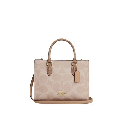 COACH/蔻驰官方 奥莱款女士Maggie老花单肩斜挎手提包托特包CY676