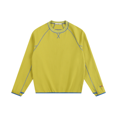 华夫格户外长袖T恤速干打底上衣