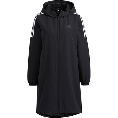 Adidas/阿迪达斯正品女子梭织中长款连帽运动风衣外套 HG1849