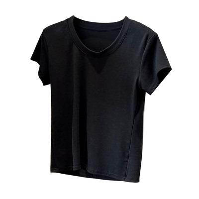 2026夏季韩系修身短袖T恤显瘦