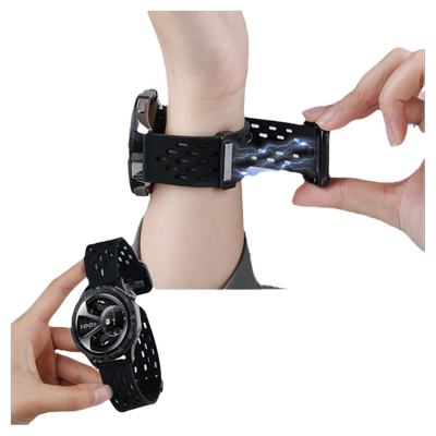 适用小米watchS5新款S4磁吸硅胶手表带sport4代腕表S3智能S2运动s1pro新款折叠扣男女式华米gtr4时尚替换腕带