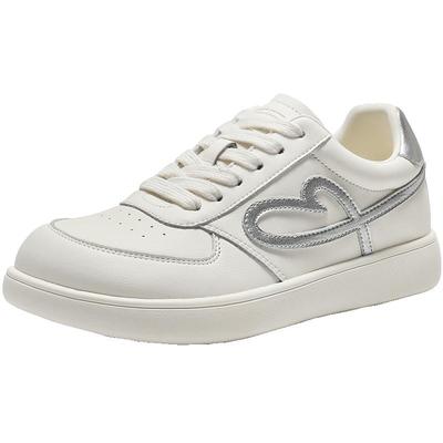 百丽女鞋子简约百搭小白鞋女2026春季新款运动休闲板鞋E9T1DAM6