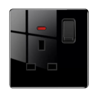 香港13A英式开关插座英标玻璃黑