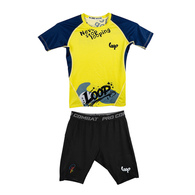 loopsport中大童跳绳比赛训练服套装男女夏短袖紧身速干花样队服