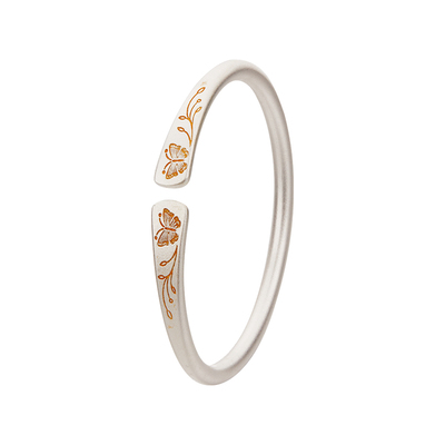 顺庆银楼足银9999银蝶枝手镯女