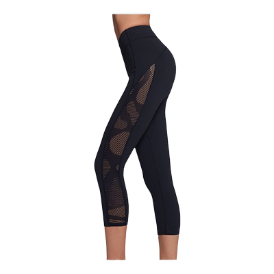 花纹网眼拼接7分运动裤