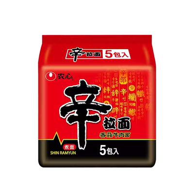 农心 辛拉面韩式泡面方便面120g多袋装汤面辣白菜经典口味实惠
