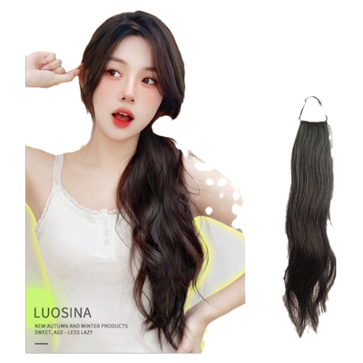 皮筋马尾辫真发轻盈自然