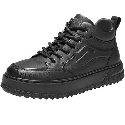 百丽男士高帮休闲板鞋男