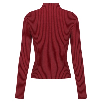 休闲时尚流行罗纹高领拉链上衣