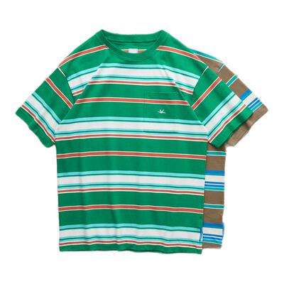 LIBERAIDERS复古条纹口袋短袖T