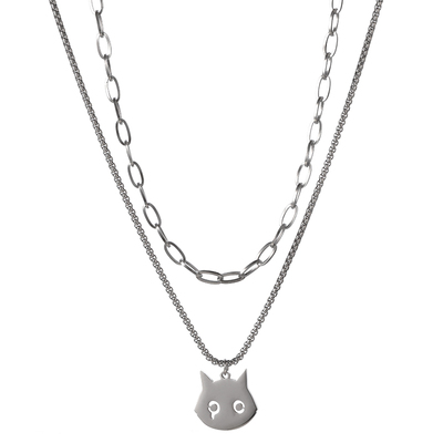 VOYAGE恶魔小猫钛钢项链小众设计