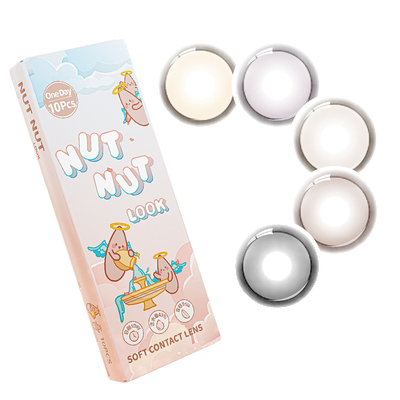 坚果力美瞳小不点黑日抛10片nutnutlook小直径三明治彩色隐形眼镜