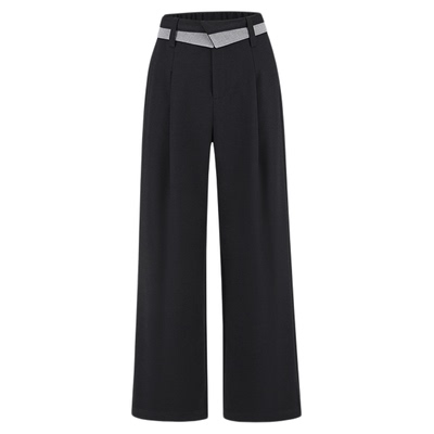 indicia标记商场同款25秋新款宽腰头拼接西装休闲裤F2C5KZ398N